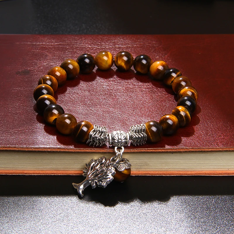 Очаровательный натуральный камень браслеты Лазурит Бисерные браслеты Древо жизни браслет Мала