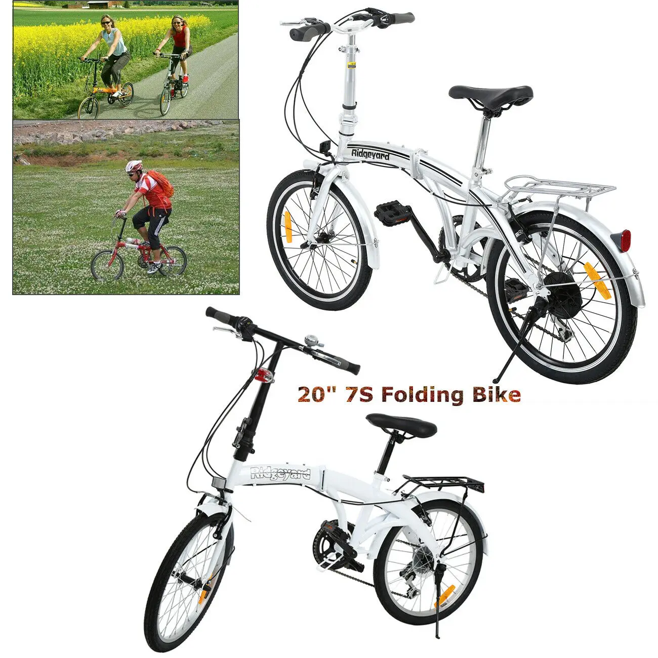 Bicicleta plegable de 20 pulgadas con velocidad de 7 velocidades, cicla ...