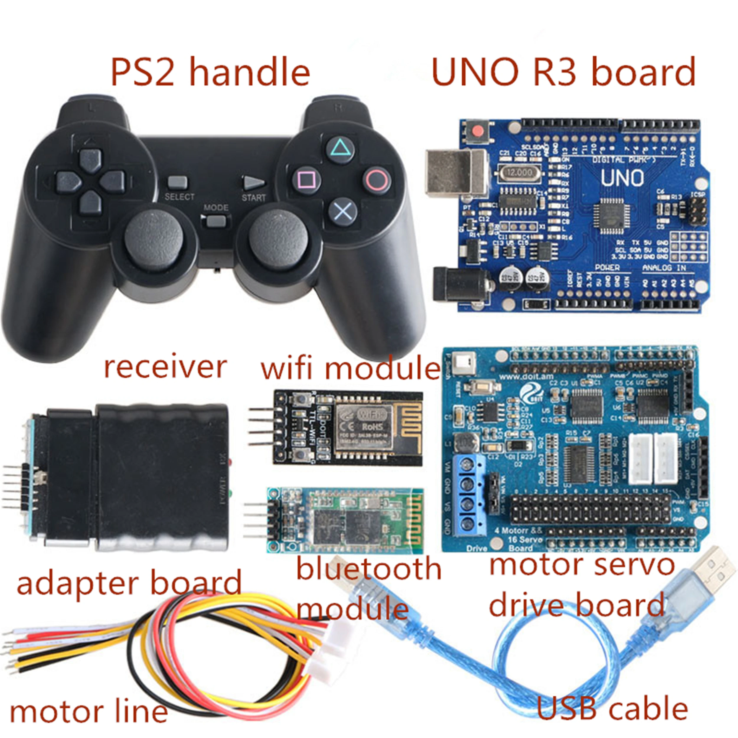 Wireless Controller Kit For Rc Robot Arm/chassis Part 4-way Motor ＆ 16 ...