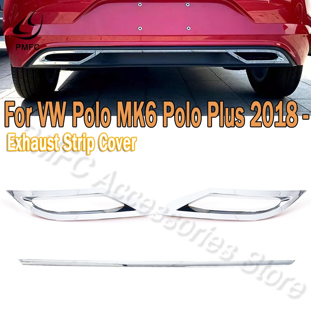 PMFC 3Pcs Exhaust Strip Cover Rear Bumper Diffuser Outlet Trim Lip ...