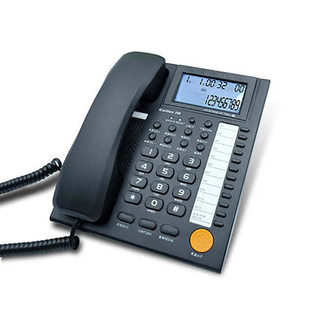 Wall Mountable Desktop Telefone, telefone fixo com fio com 11 Fast Dial ...