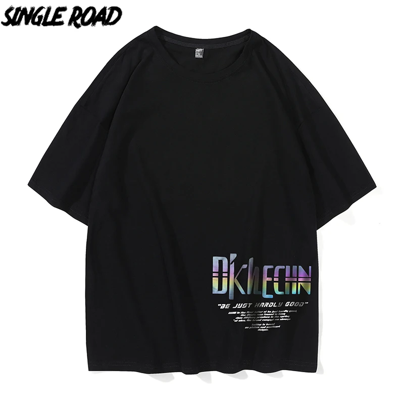 Single Road Men's T shirt Men 2021 Summer Tops Print T shirts Japanese ...