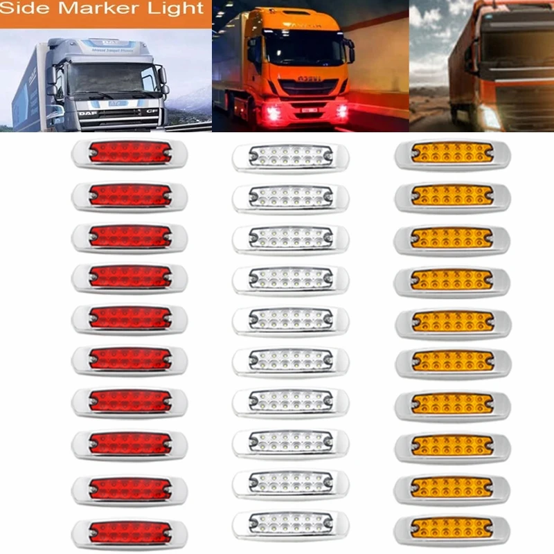 Car-truck-LED-red-yellow-WHITE-side-light-Side-Marker-thin-Light-LED ...
