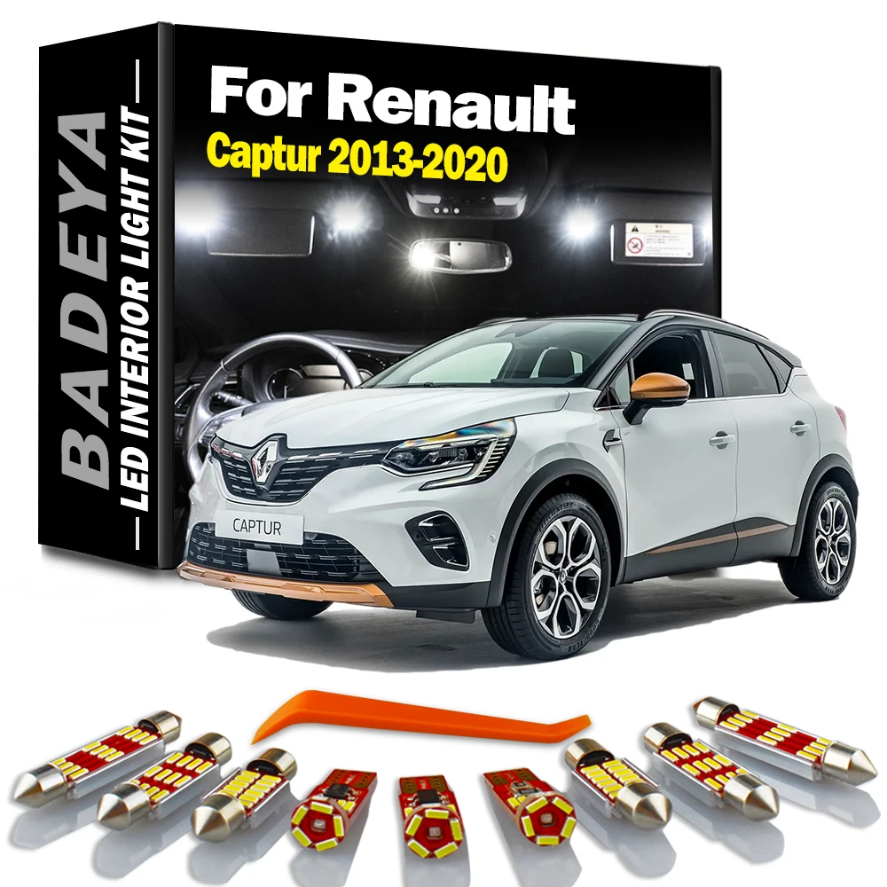 BADEYA 9Pcs Canbus Led Interior Map Dome Light Kit For Renault Captur ...