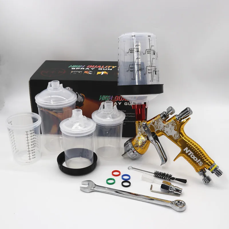 Spray-Gun-With-Adapter-Mix-Tank-600cc-And-400cc-Air-Spray-Gun-With ...