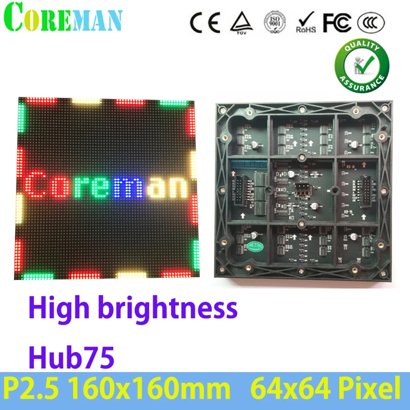 64*64 Dots P2.5 Led Panel 160x160 Led Display Module Dot Matrix P2 Led ...