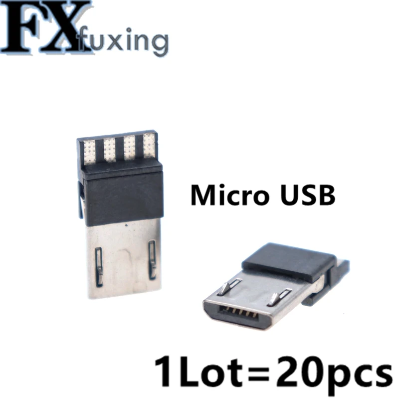 20Pcs-4-Pin-Micro-USB-Connector-Jack-Tail-USB-Plug-Sockect-Terminals ...