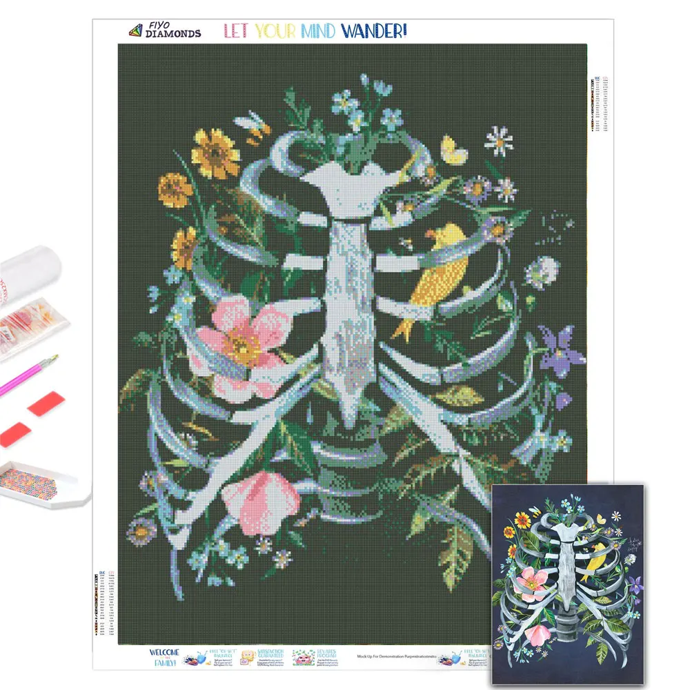 Diamond Embroidery Organs | Diamond Painting Anatomy | Cross Stitch ...