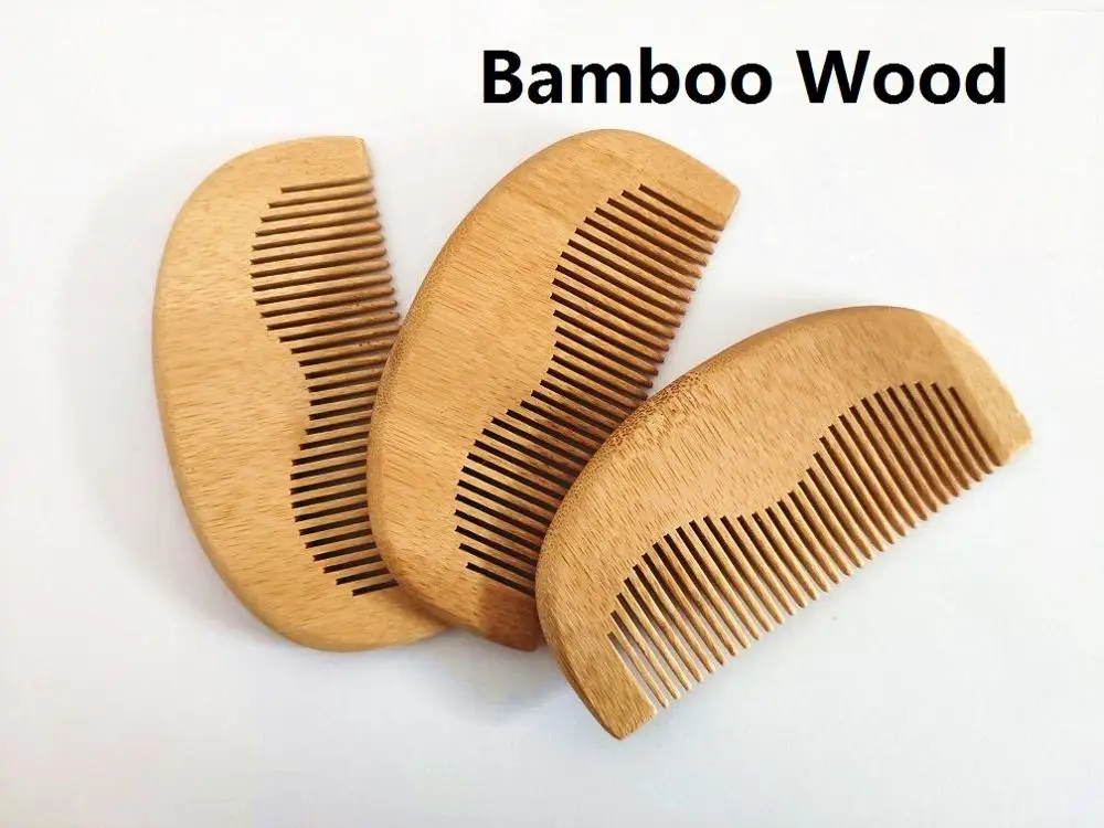 1PCS Natural Bamboo Wood Fine Tooth Moon Comb Women Hair Care ...