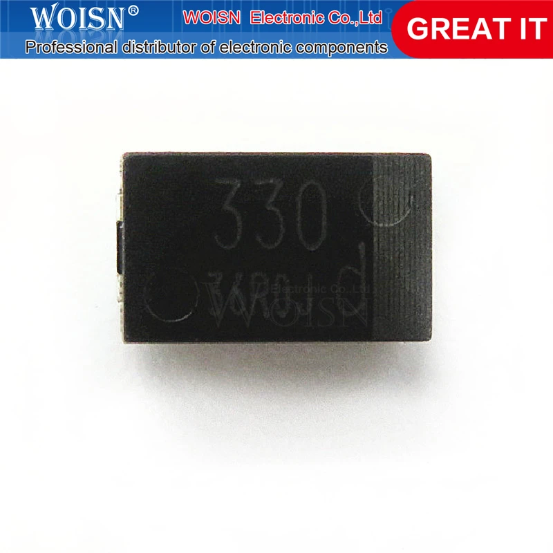 10pcs/lot SMD 6.3V 330UF Tantalum capacitor low ESR 330UF 4TPB330M 7343 ...