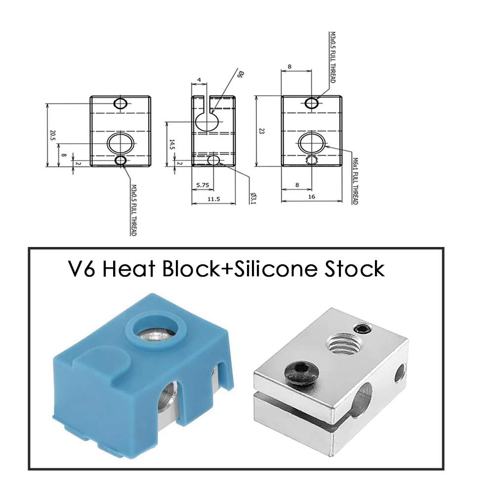 Aluminium 3d Printer Accessorie | 3d Printer Extruder Heat Block - 1pcs ...
