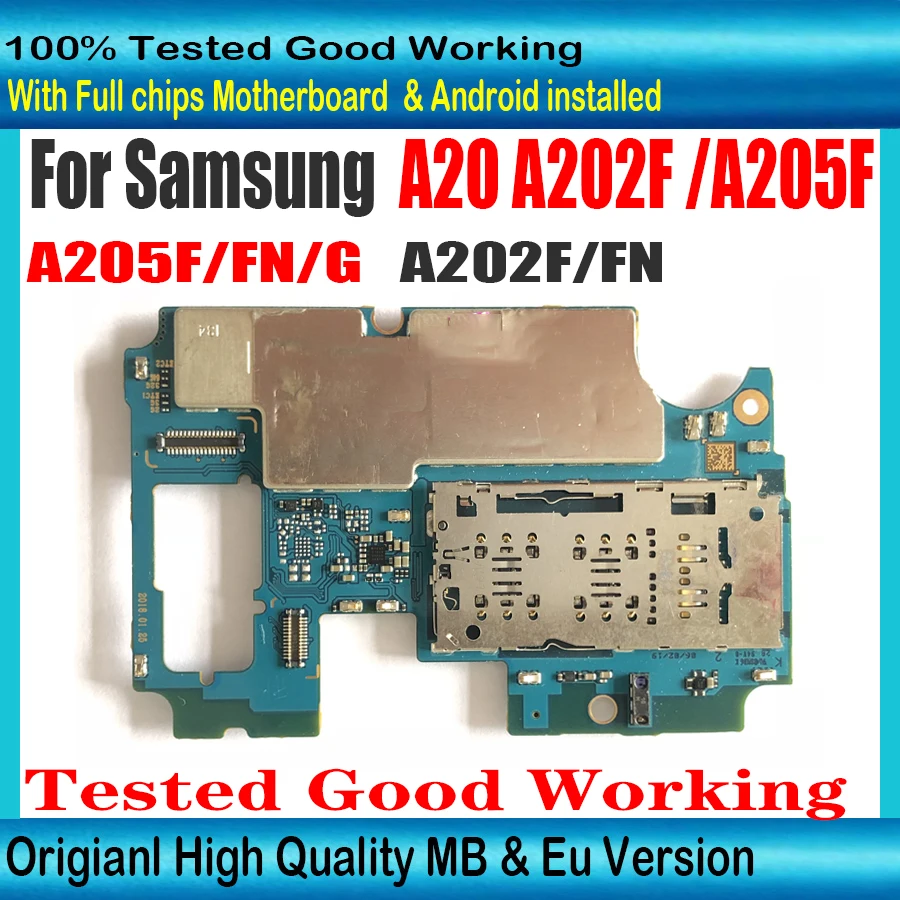 32gb For Samsung Galaxy A20 A205f A205u Motherboard 100% Original ...