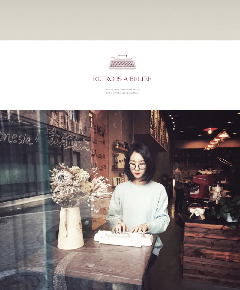 MX520 Hellboy KnewKey Steampunk Typewriter Wireless Keyboard