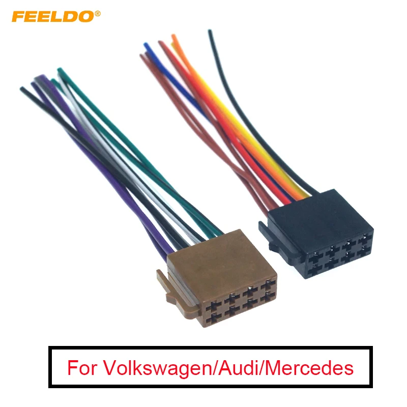 FEELDO Auto Radio Audio Kabelbaum Adapter Für Volkswagen/Audi/Mercedes ...