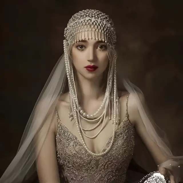 Bridal Headband Rhinestone Head Chain Forehead Jewelry - Silver Layered ...