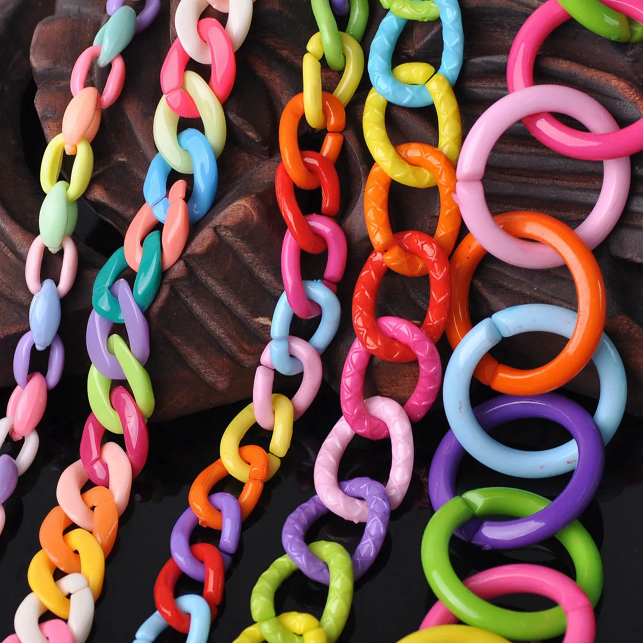 Colorful-Chunky-Acrylic-Open-Chains-Link-Rings-Connectors-For-Jewelry ...