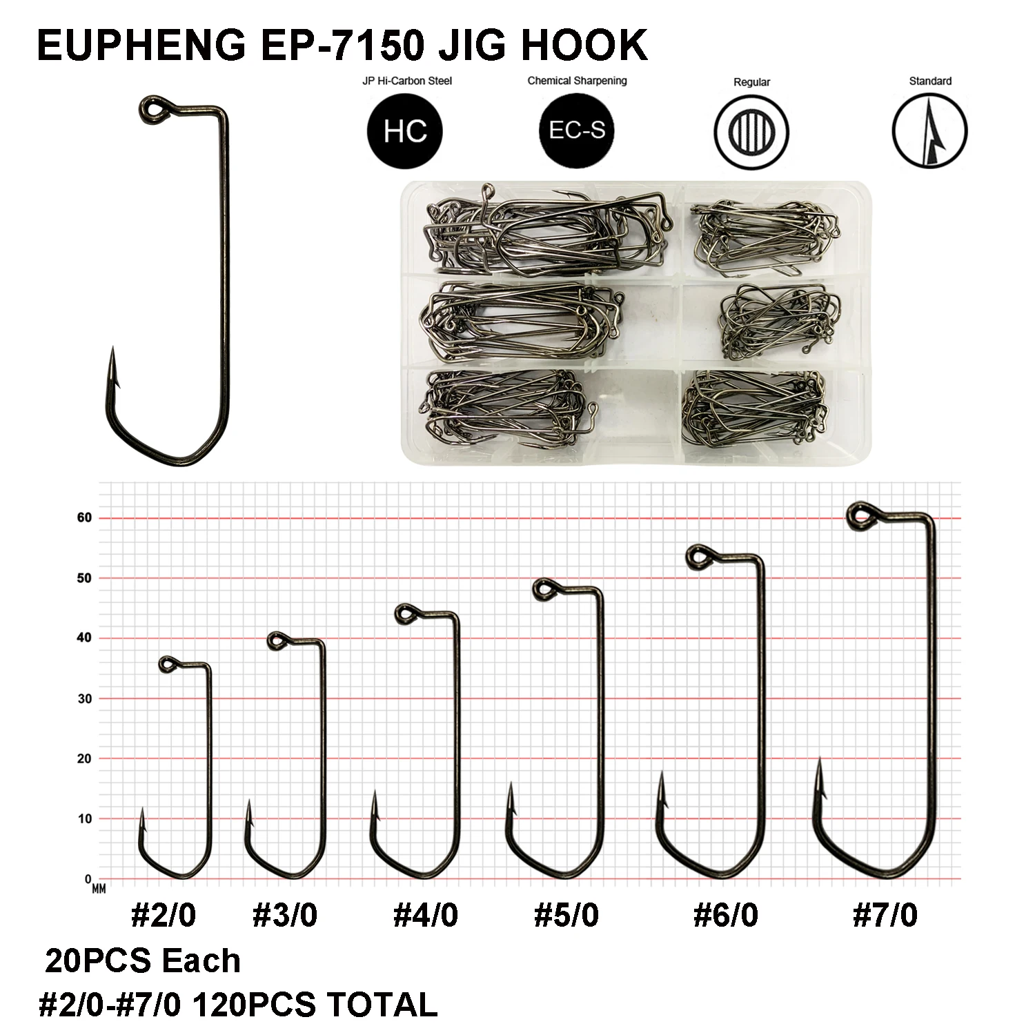 Barbarian Hooks | Jig Heads Hooks | Fishhooks - Ep-7150 Jig Hooks Black ...