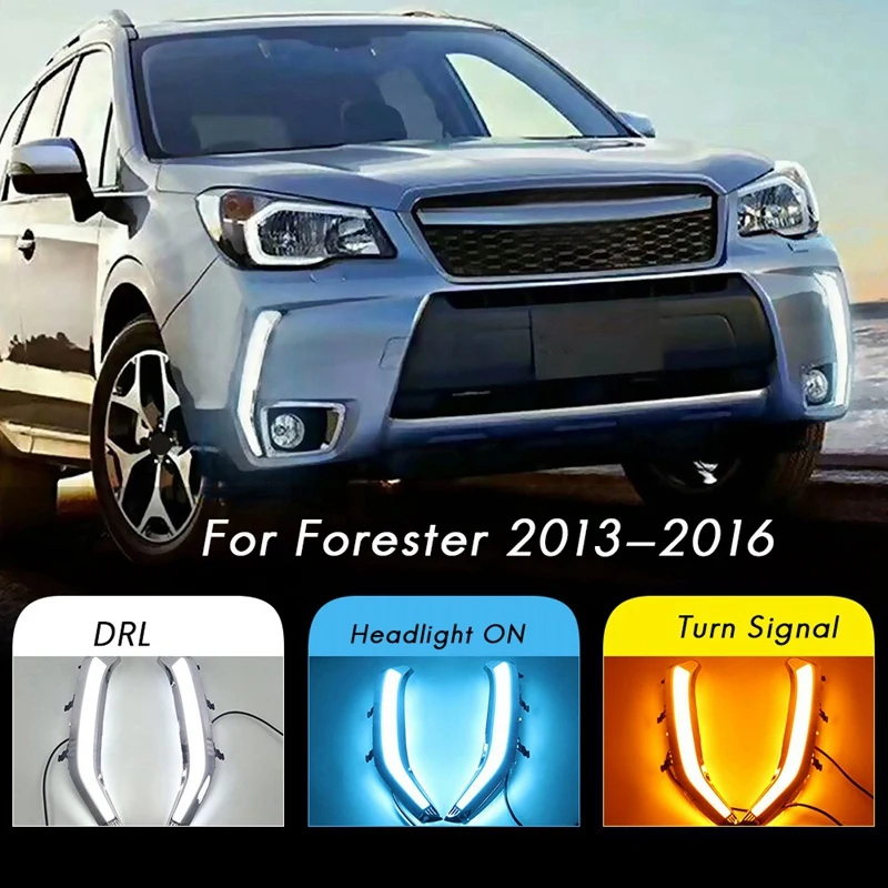 for Subaru Forester 2013 2016 LED DRL Daytime Running Lights Bumper Fog ...