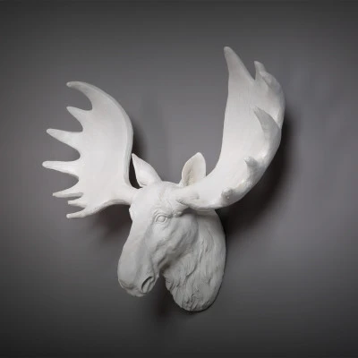 White Moose Head Wall Mount