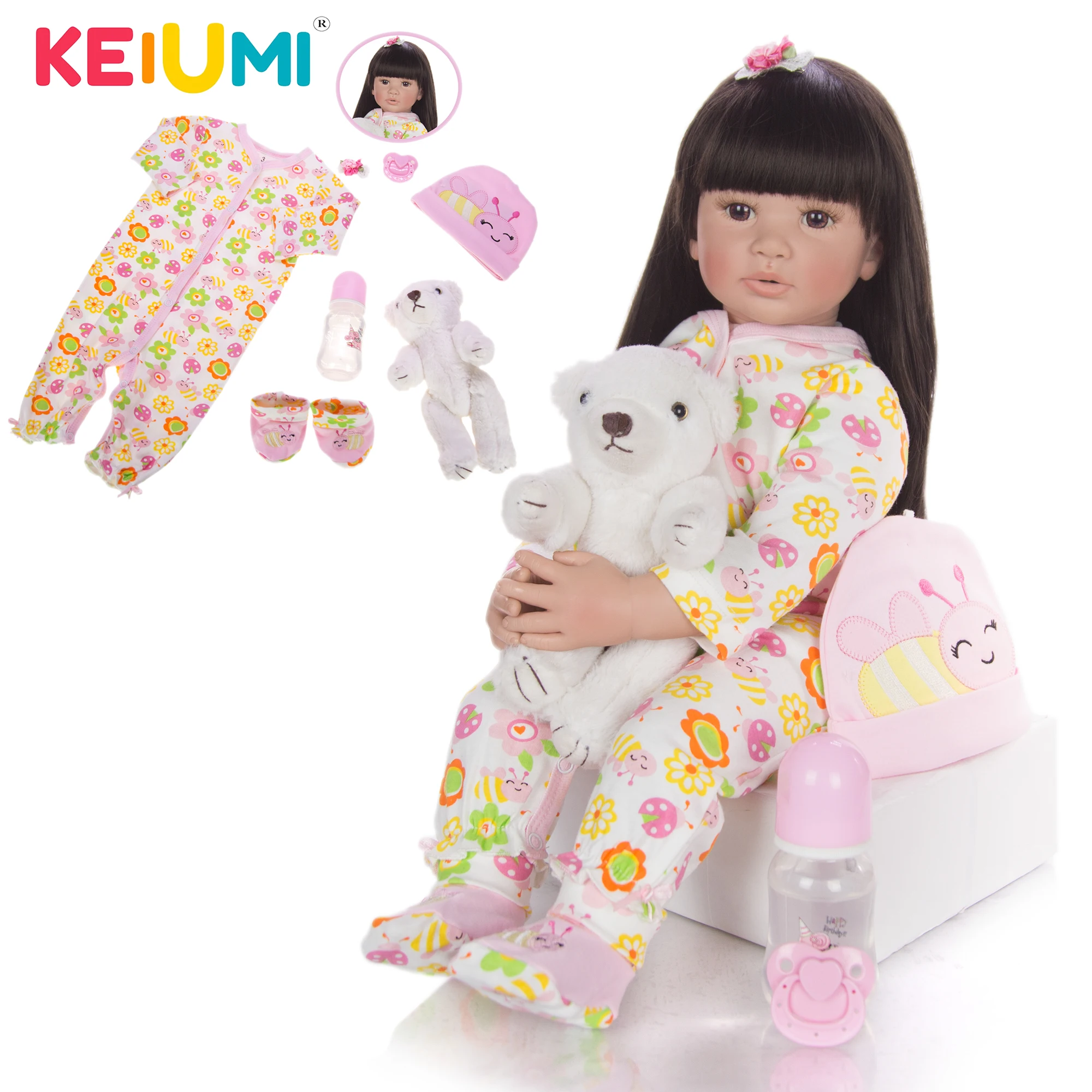 Keiumi Reborn Baby Doll 24 Inch 60 Cm Toddler Soft Silicone Doll Baby Reborn Dolls Toy Handmade Gifts To Children s Birthday Dolls AliExpress