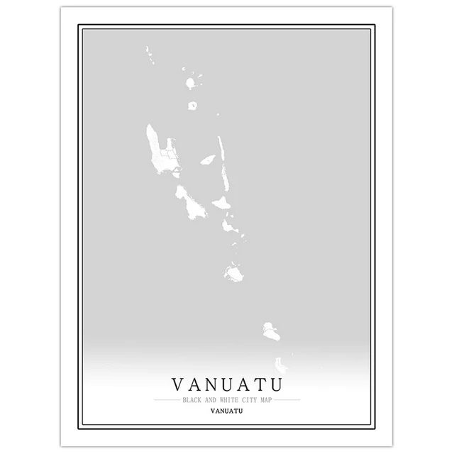 Vanuatu Map Black And White