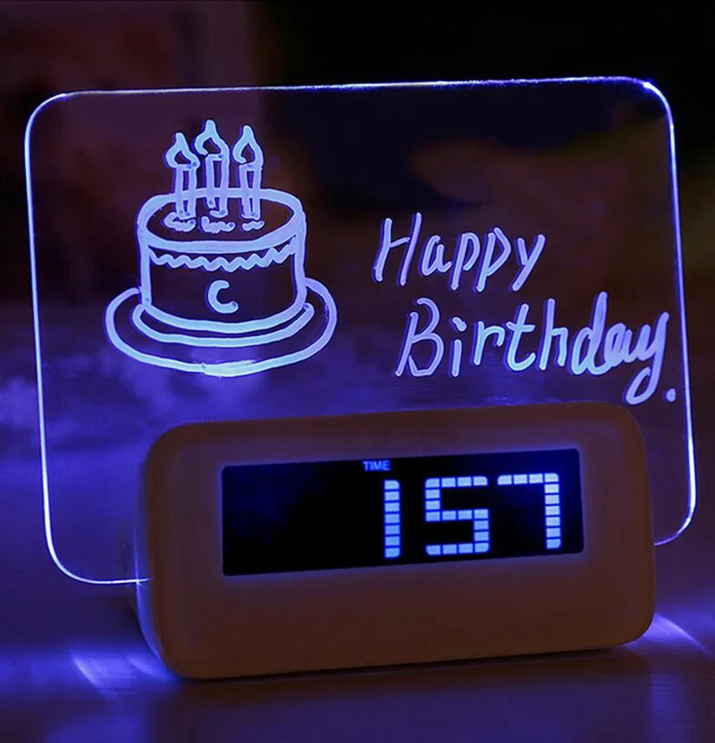 Led Leave A Message Alarm Clock Creativity Student Couple Birthday ...