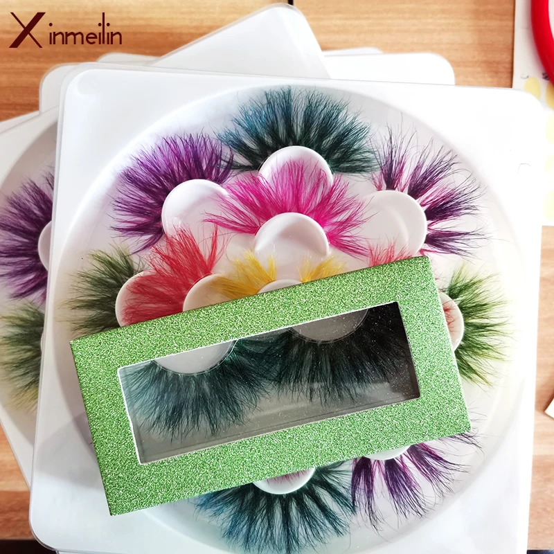 25mm 3d Green Mink Fake Lashes Beauty Natural Individual False ...