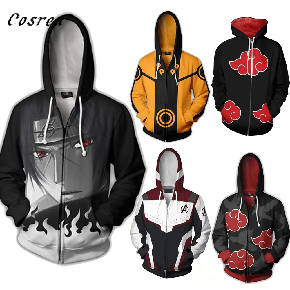 Anime Clothes Costume Hoodie Sweatshirt Akatsuki Hokage Cosplay Jacket ...
