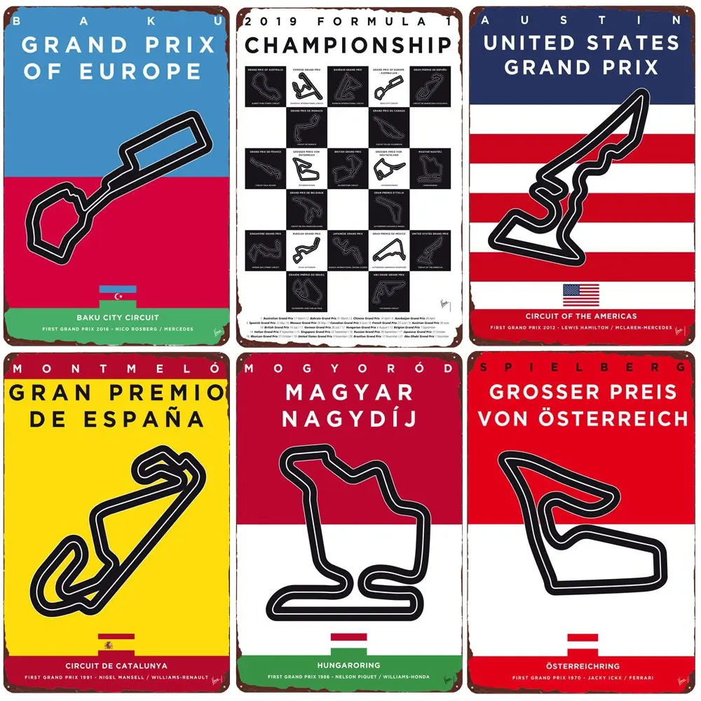 Vintage-Metal-Tin-Sign-for-Wall-Decoration-Grand-Prix-Circuit-Art ...