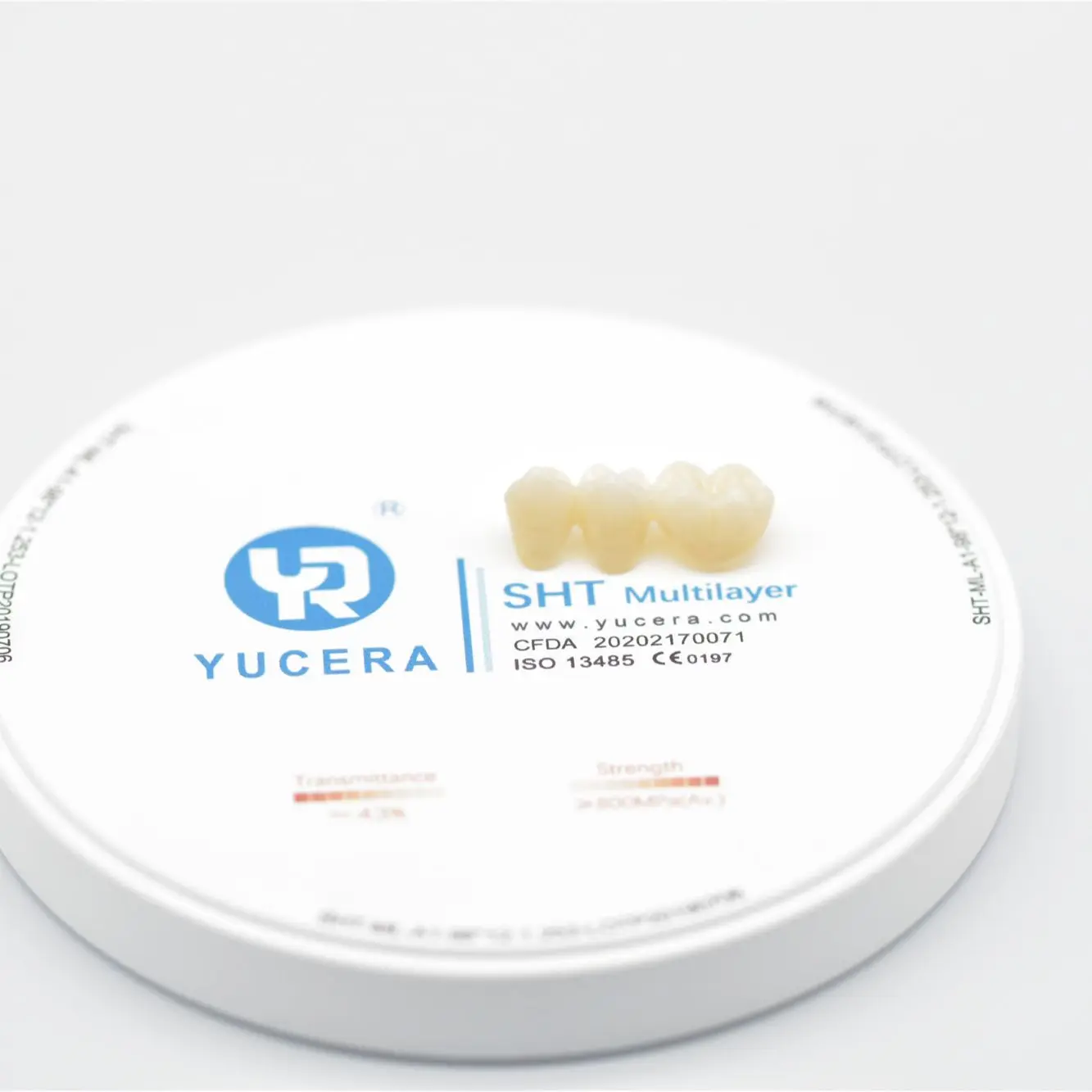 YUCERA 98mm D2 SHT Mulilayer Zirconium Blank CAD CAM Ceramic Zirconia ...
