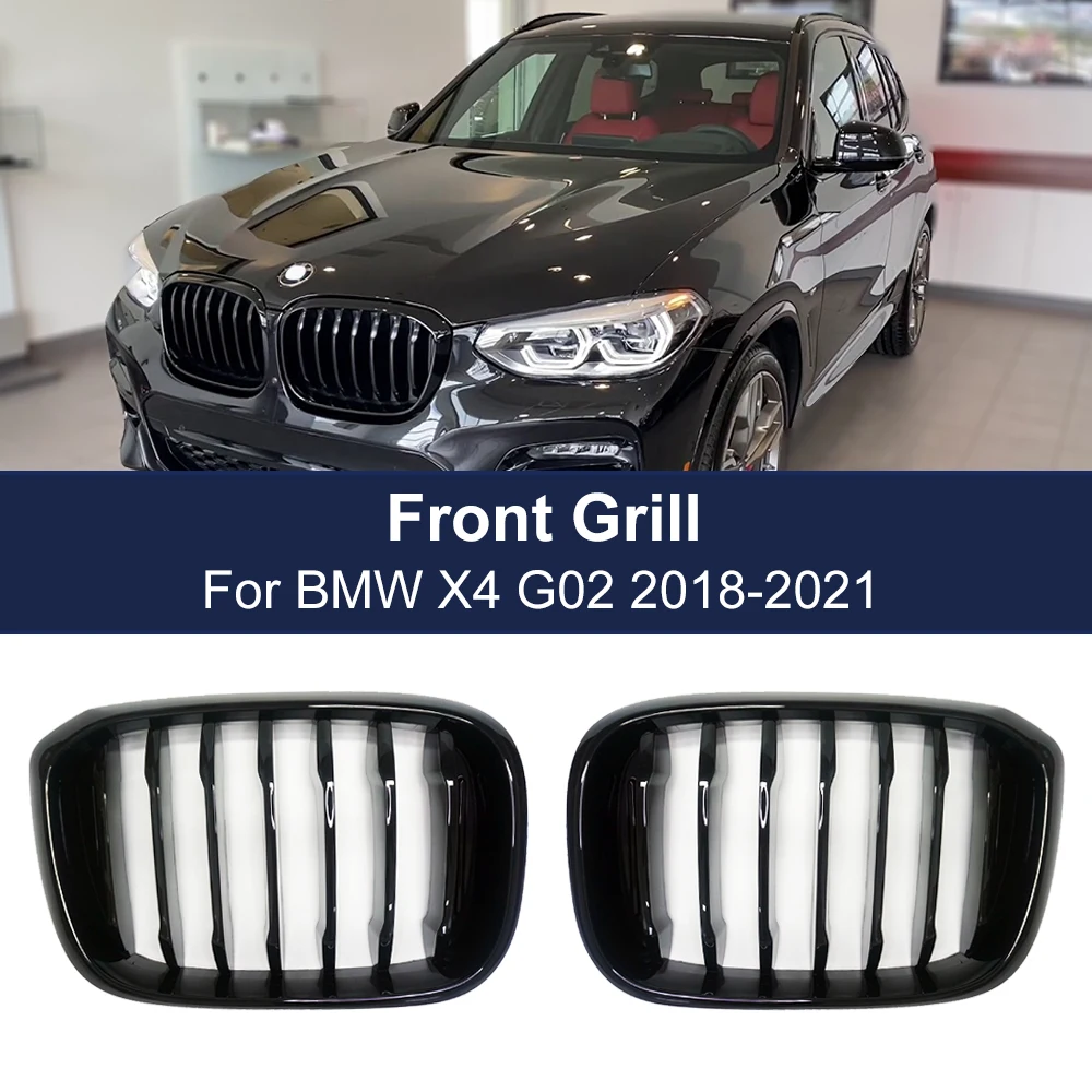2pcs One Slat Grill Front Kidney Grilles For Bmw 3 4 X3 X4 G01 G02 G08 ...