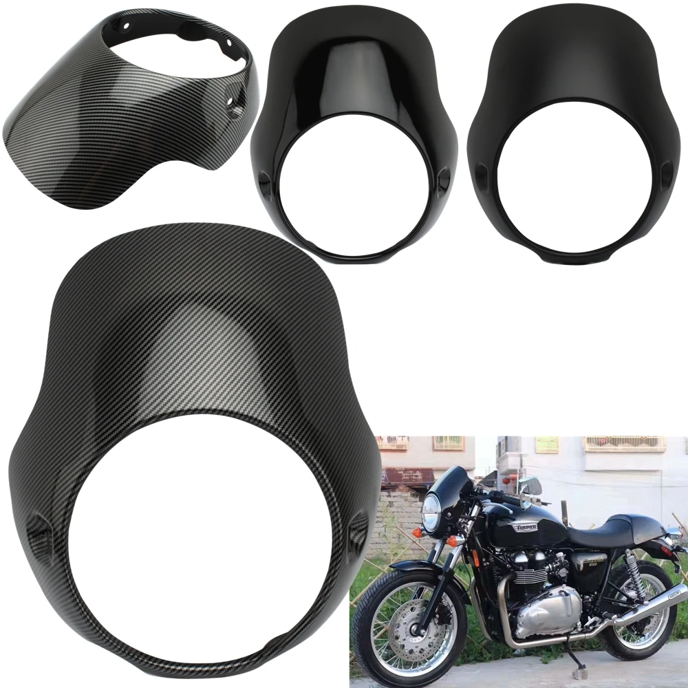 For Triumph Bonneville T100 T12 Headlight Cafe Racer Flyscreen Surround ...