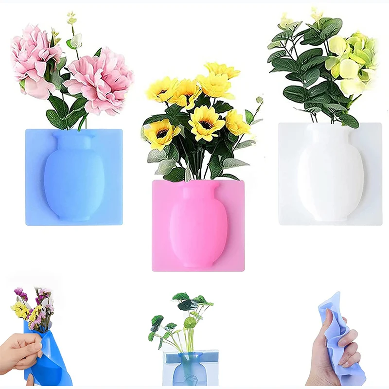 Magic-Silicone-Vase-Reusable-Self-Adhesive-Silicone-Flower-Vases ...