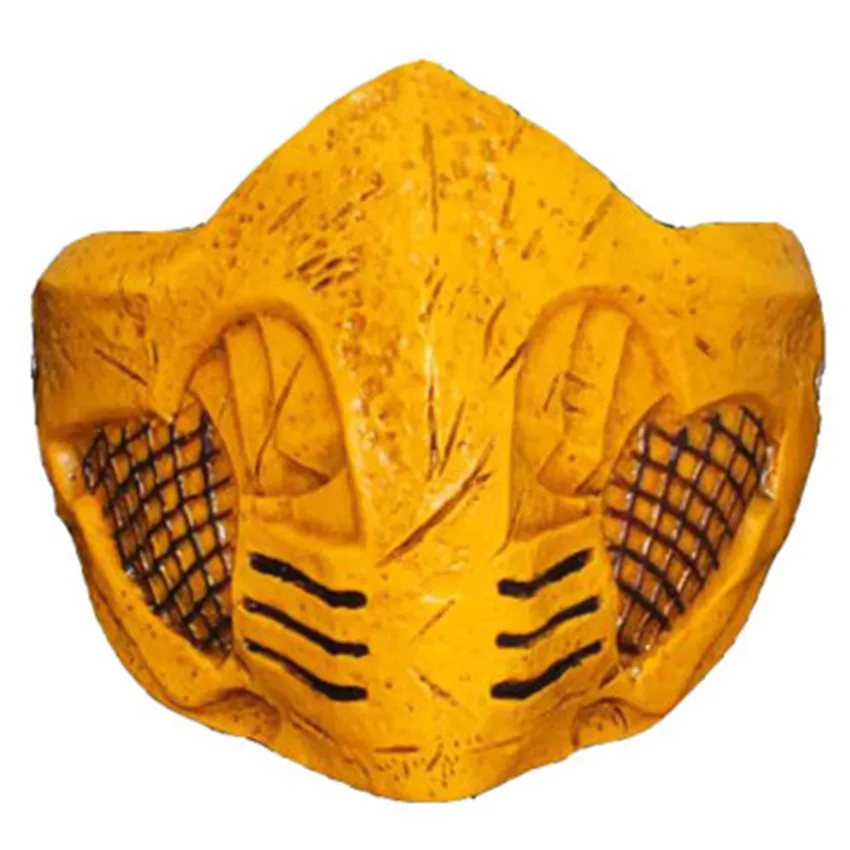Mortal Kombat Scorpion Latex Half Face Cosplay Mask For Men ...
