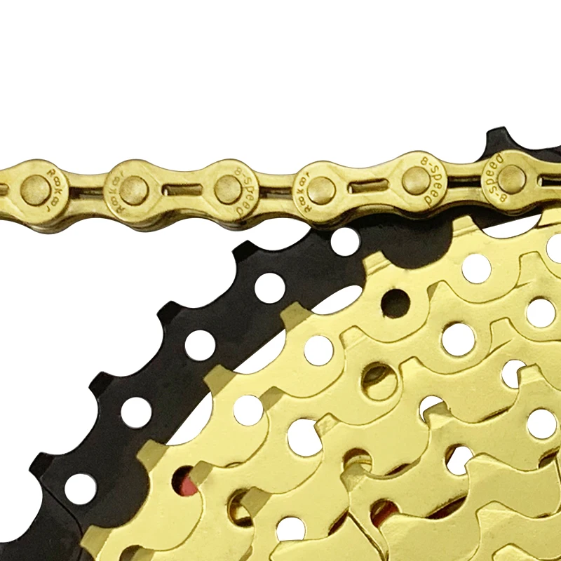 Rookoor Bicycle Chains 8 9 Speed Velocidade Titanium Plated Ti Gold ...