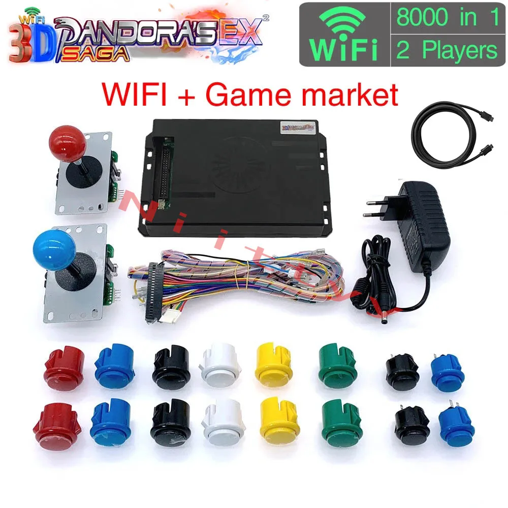 3D Wifi Pandora Saga EX Box 8000 in 1 DIY Kit Copy Sanwa Joystick and ...