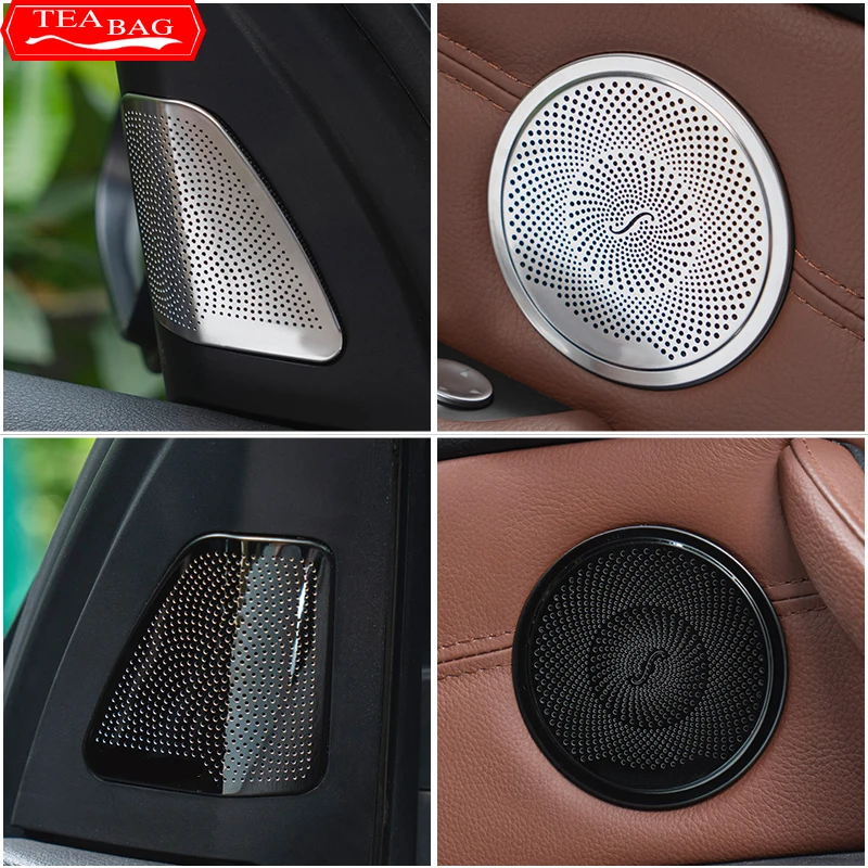 Car-Stainless-Door-Loudspeaker-Sound-Pad-Horn-Cover-Trim-Frame-Sticker ...