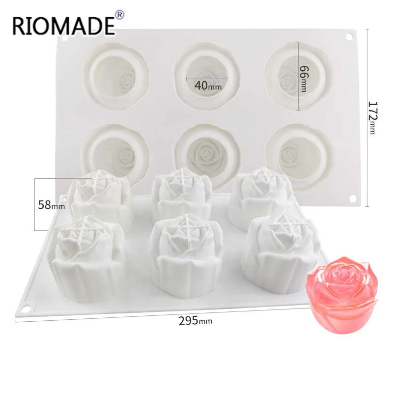 3d Silicone Rose Shape Ice Cube Mold Rose Flower Mousse Cake Whiskey ...