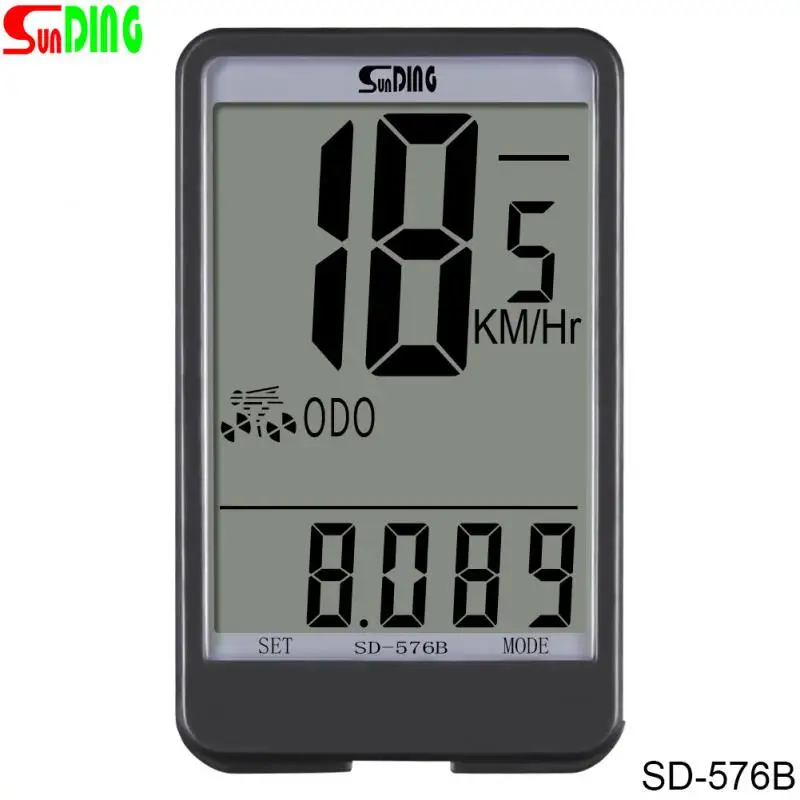 Sunding bicicleta computador cabo odômetro grande tela luminosa inglês ...