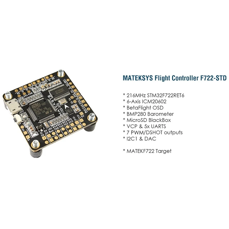 F722-STD STM32F722 F7 Контроллер полета Встроенный OSD BMP280 барометр ...