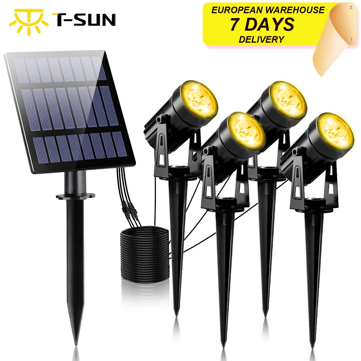 T-sunrise Led Solar Light Outdoors Ip65 Waterproof Warm White Cold ...