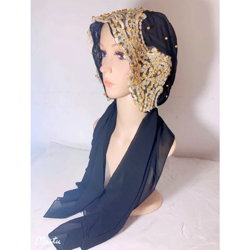 Luxury-Handmade-Beaded-Lace-Scarf-Wedding-Party-Full-Cover-Hijab-Turban ...
