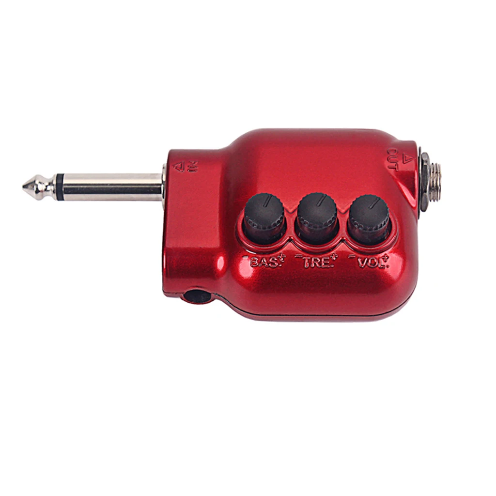 Mini Preamplifier Preamp 6.35mm Plug with Bass Treble EQ Volume Control ...