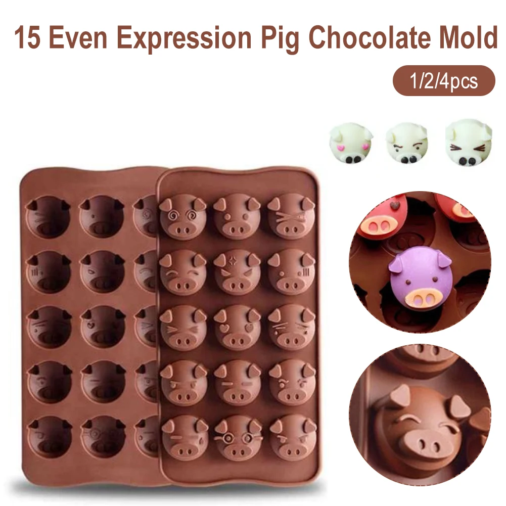 Silicone Mold Chocolate Pig Tray Fondant Molds DIY Soap Mould Jello ...