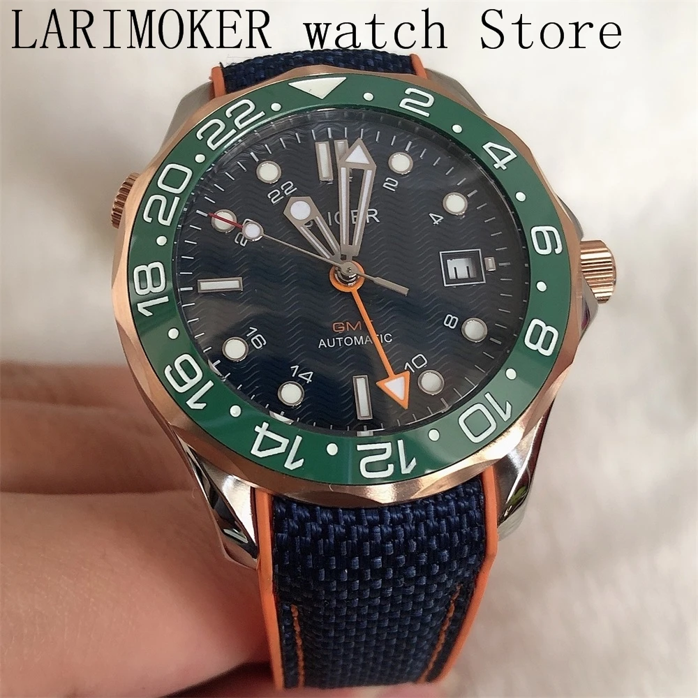 Bliger 41mm automatic mechanical men's watch GMT movement luxury ...