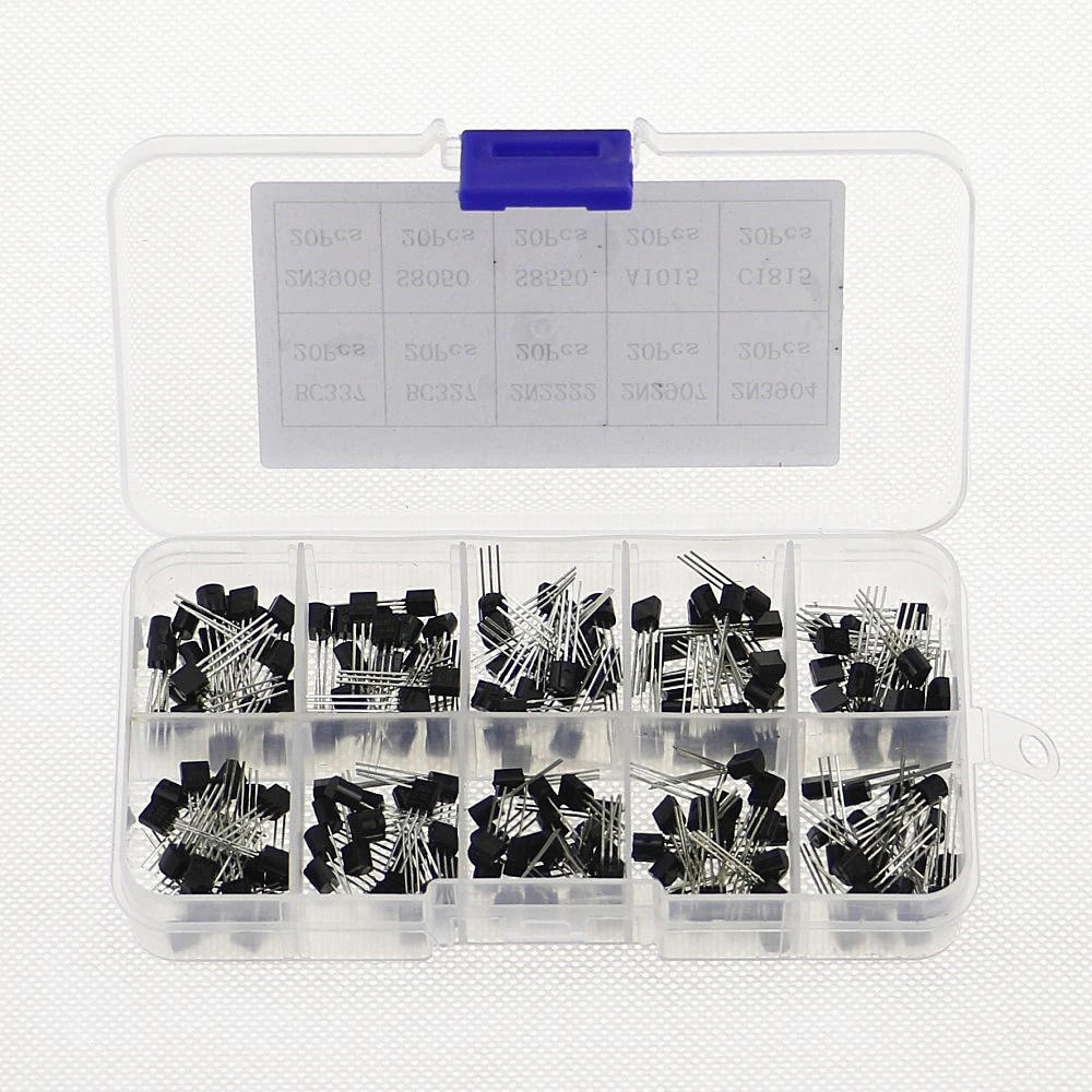200pcs/set 10values*20pcs Transistors Box Pack Transistor Kit Bc337 Bc327 2n2222 2n2907 2n3904 ...
