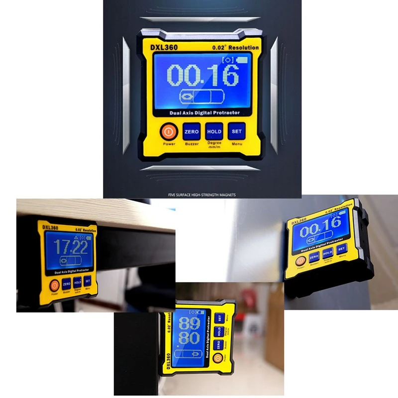 Digital Angle Protractor, Dxl360 Dual Axis Digital Angle Finder With 5 ...