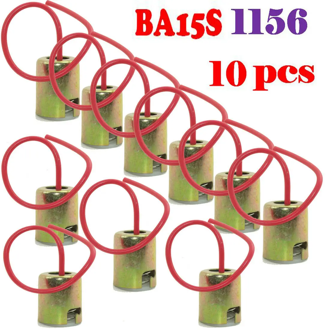 10x 1156 S25 P21w 1073 1141 7506 Ba15s Light Bulb Socket Holder Wire Harness - Lamp Bases ...