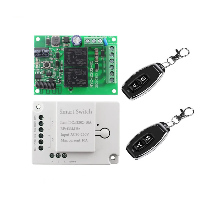 433-MHz-AC-110V-120V-220V-Wireless-2CH-RF-Transmitter-Remote-Control ...