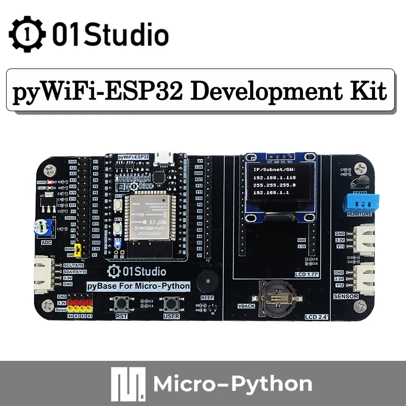 01Studio pyWiFi- ESP32 Development Demo Embedded Board Kit MicroPython Programming Wireless ...